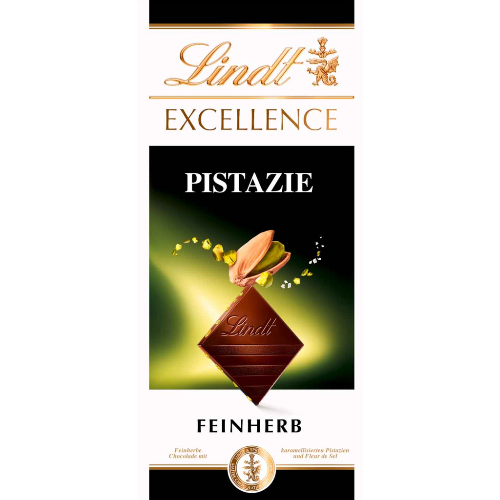 Lindt Excellence | Dark Pistachio | 100g Bar – Chocolate Emporium